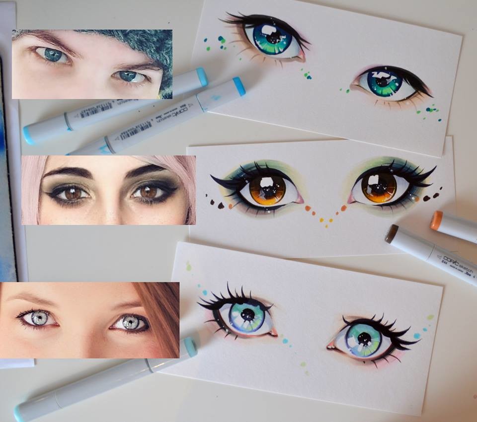 how to draw anime eyes with copic markers