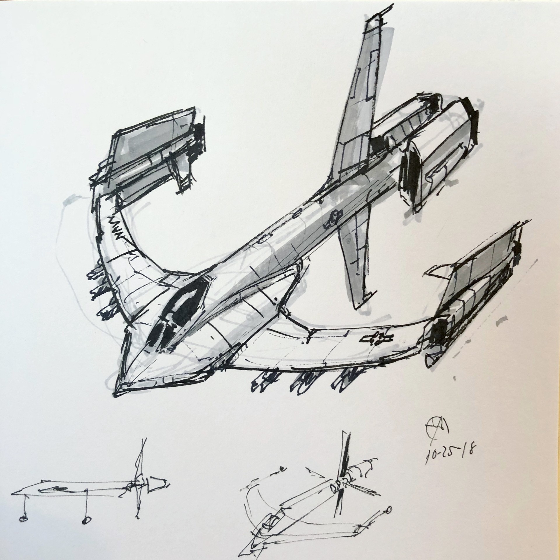 ArtStation - Anchor shaped concept aircraft
