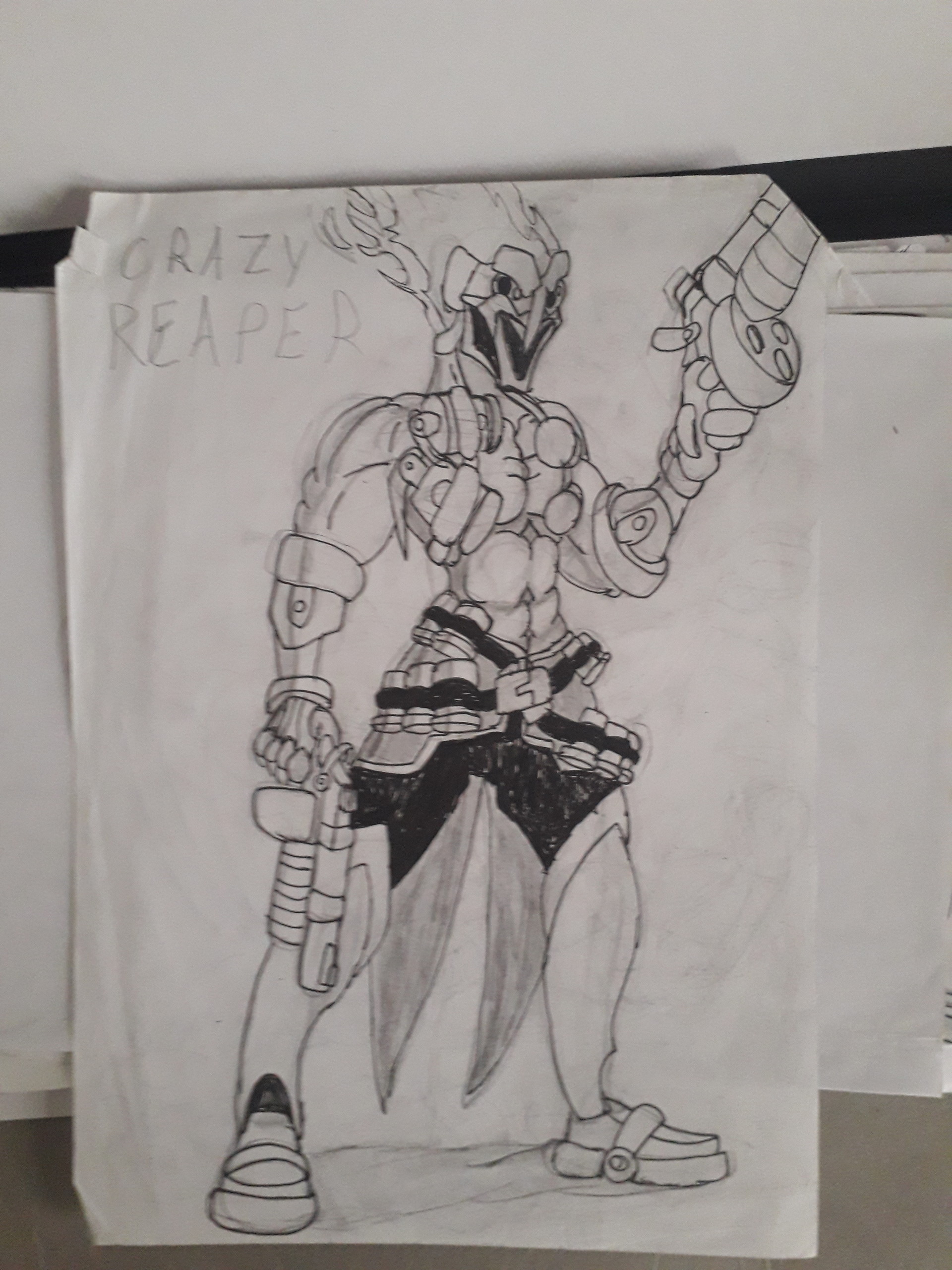 how to draw overwatch reaper with pencil