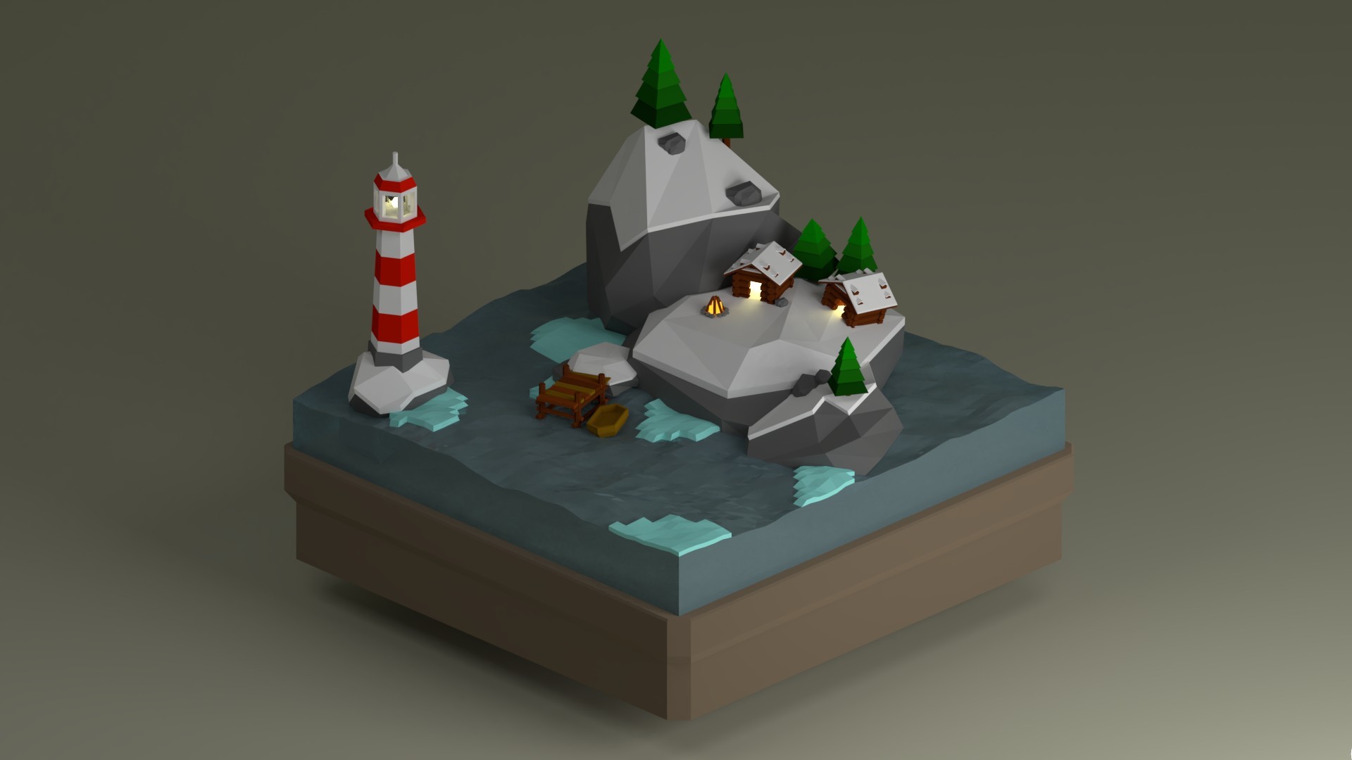 ArtStation - Isometric Island Low Poly