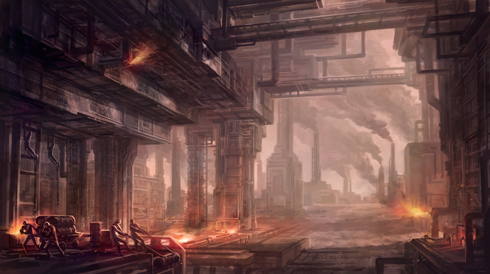 ArtStation - Oil Refinery Concept Art, Spencer Parke