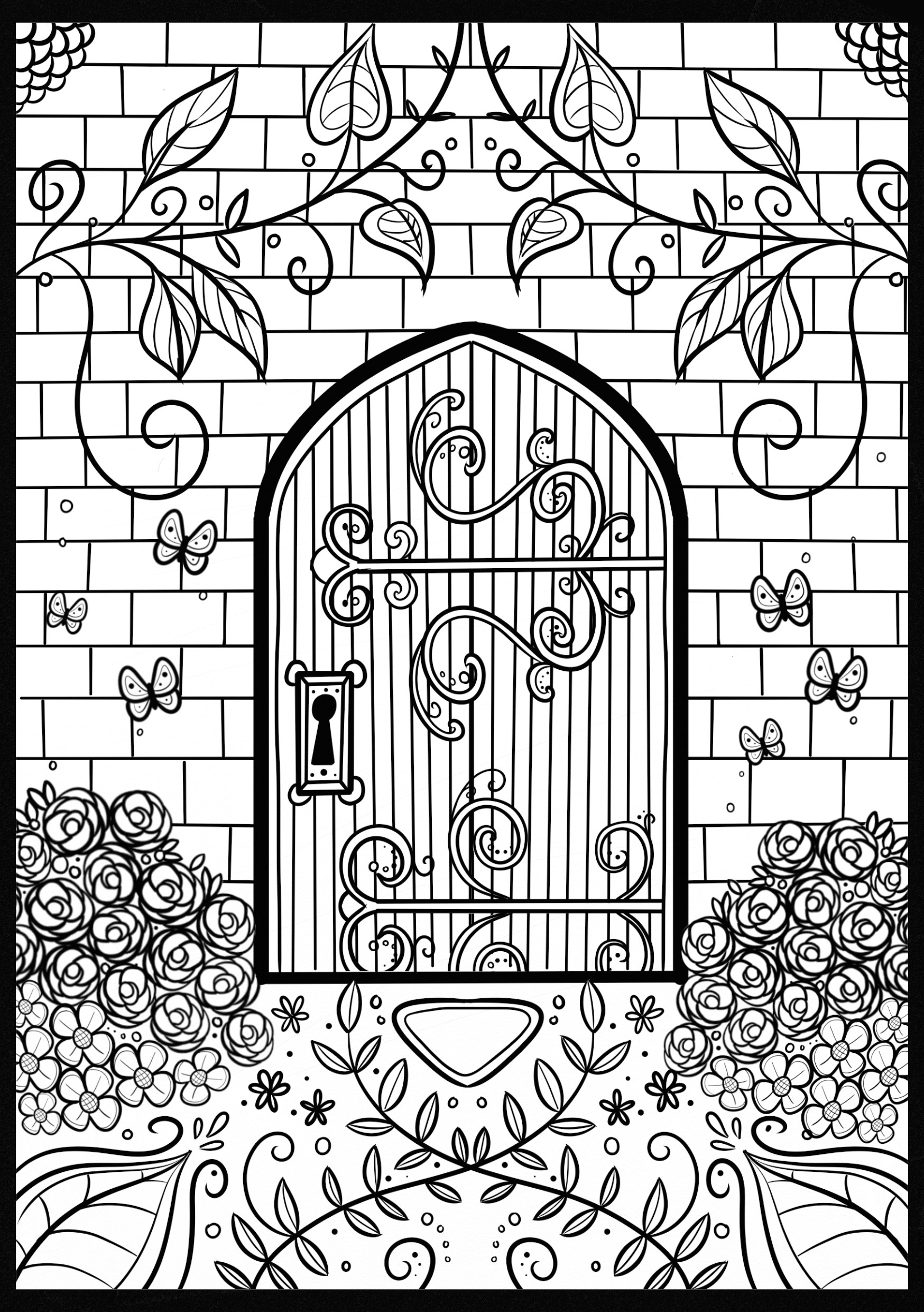 secret garden gate coloring pages
