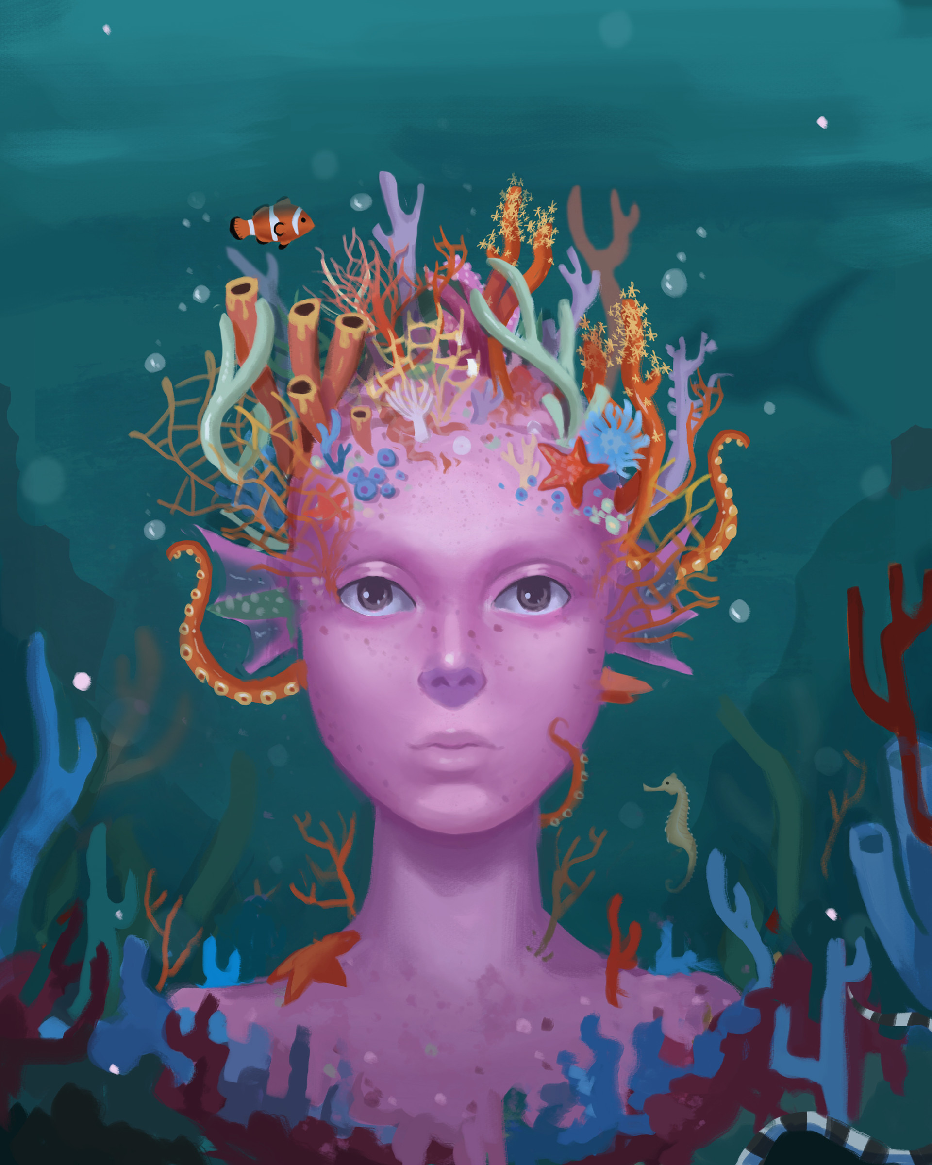 ArtStation - coral mermaid