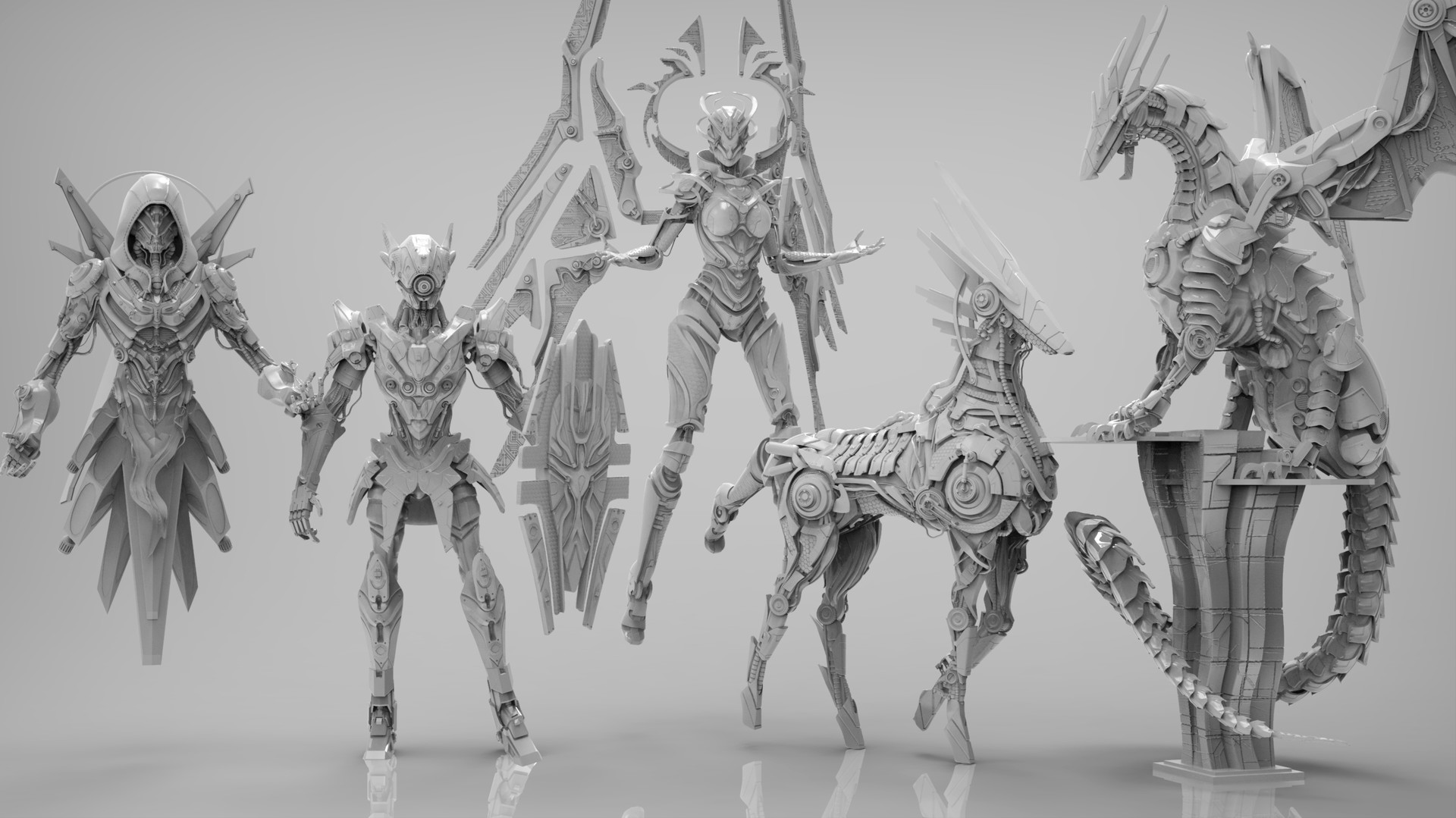 ArtStation - Bachelor Project - Mech Figures