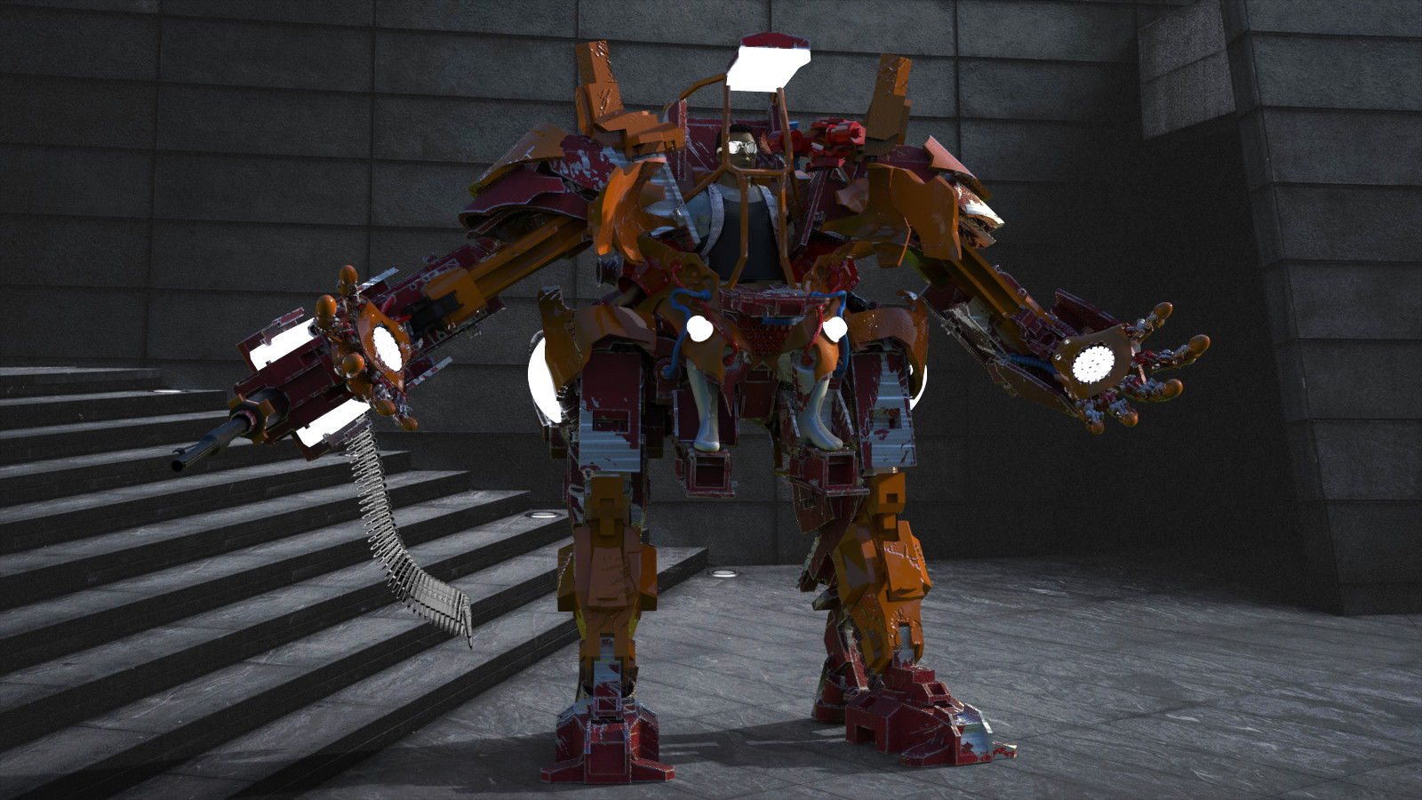 ArtStation - War Machine with one controller (WIP)