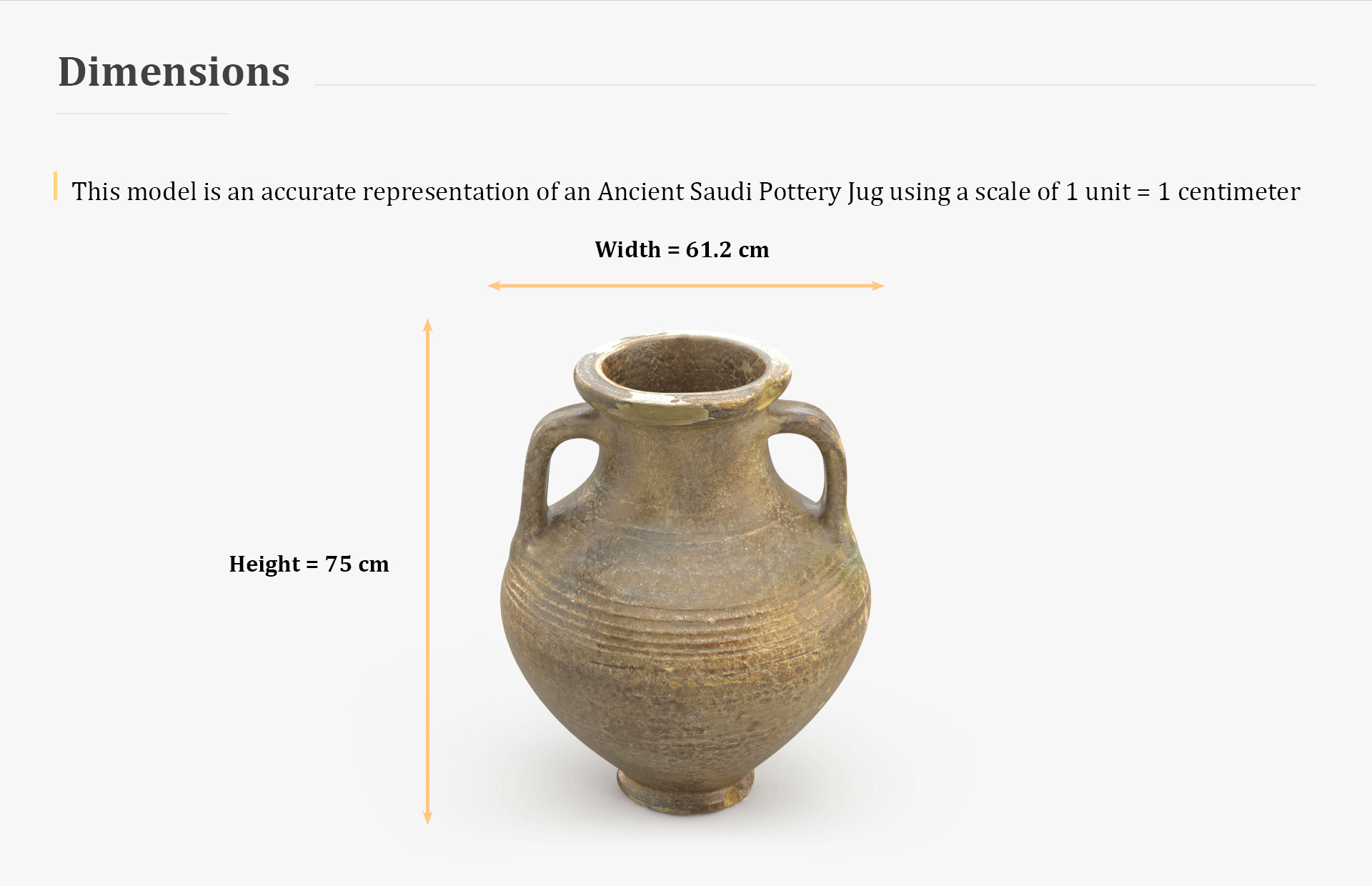Algelany Art - Ancient Saudi Pottery Jug 3D Model