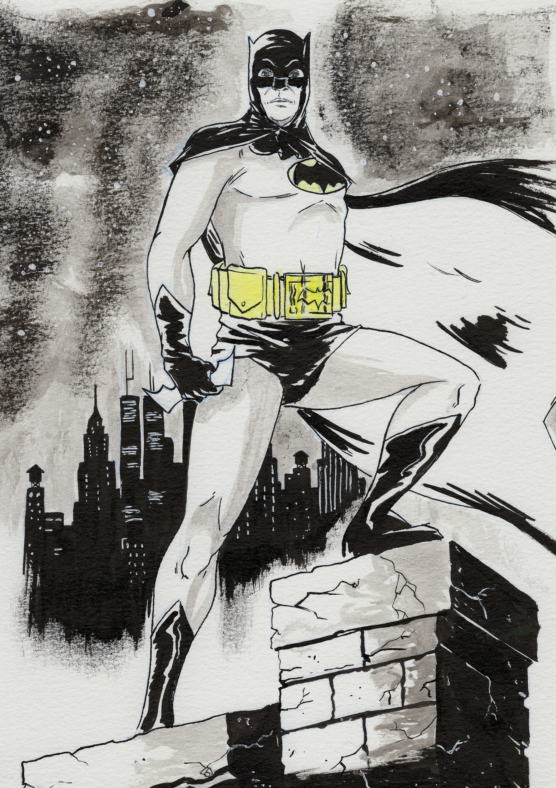 how to draw batman adam west