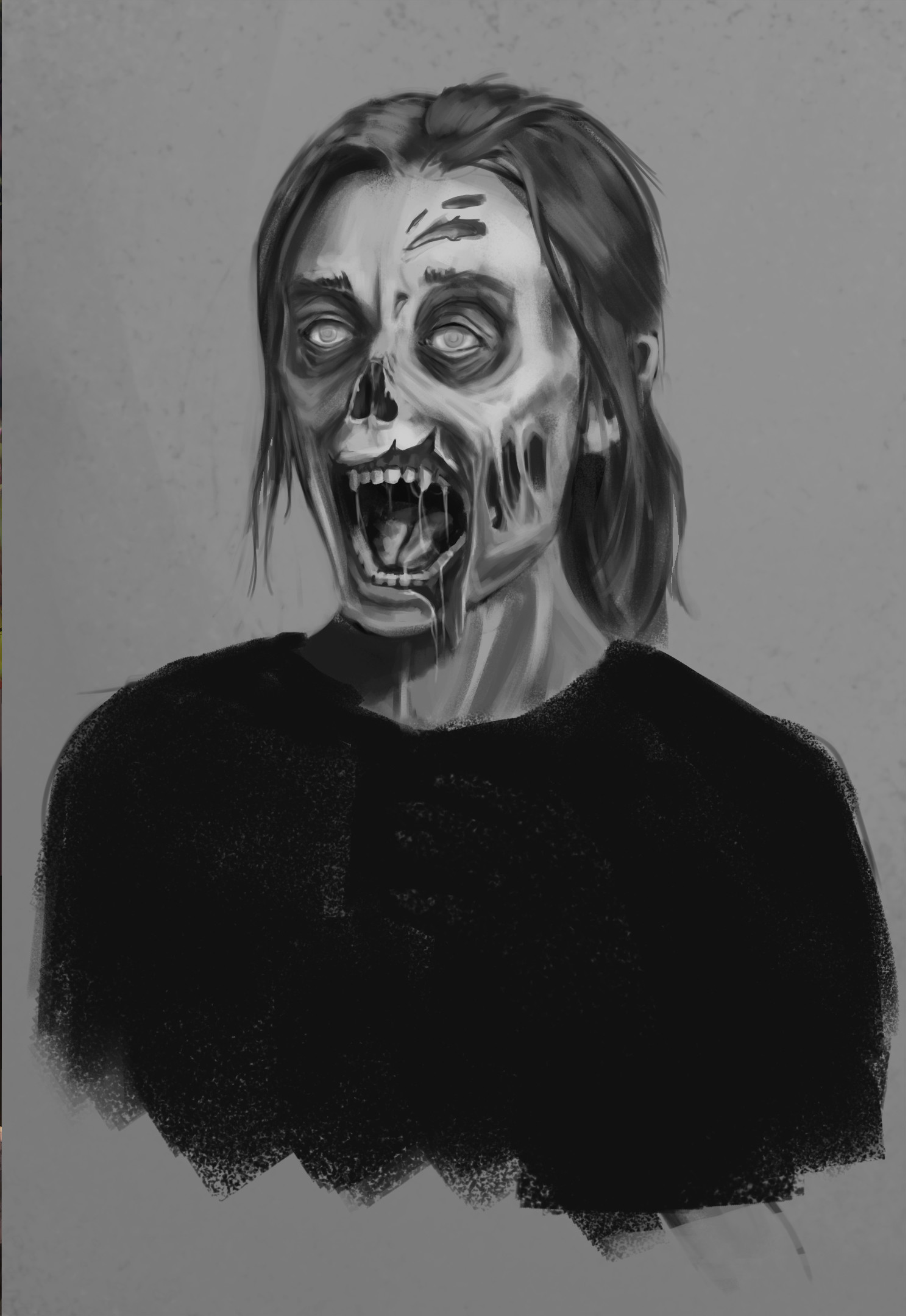 how to draw a girl zombie