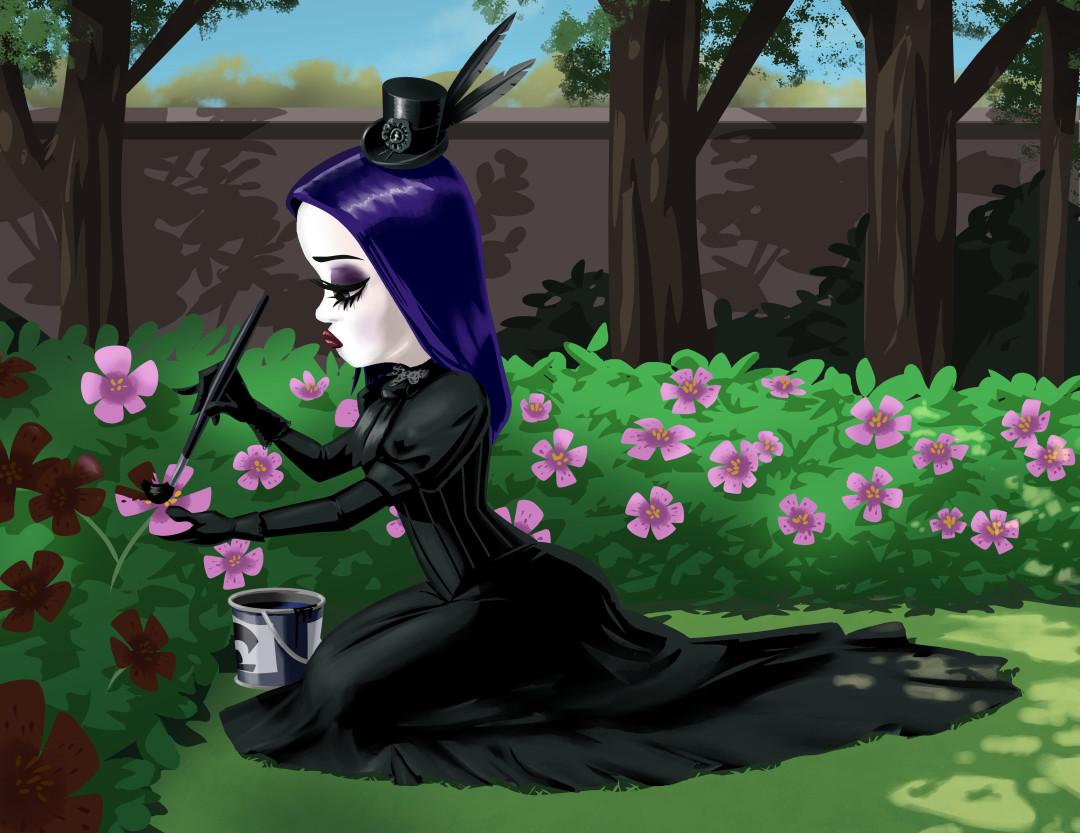 ArtStation - Goth Girl Gardening.