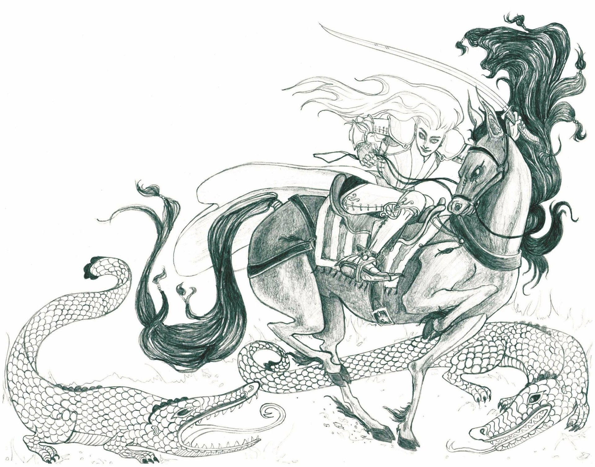 ArtStation - Knight Fighting Tapestry Monsters