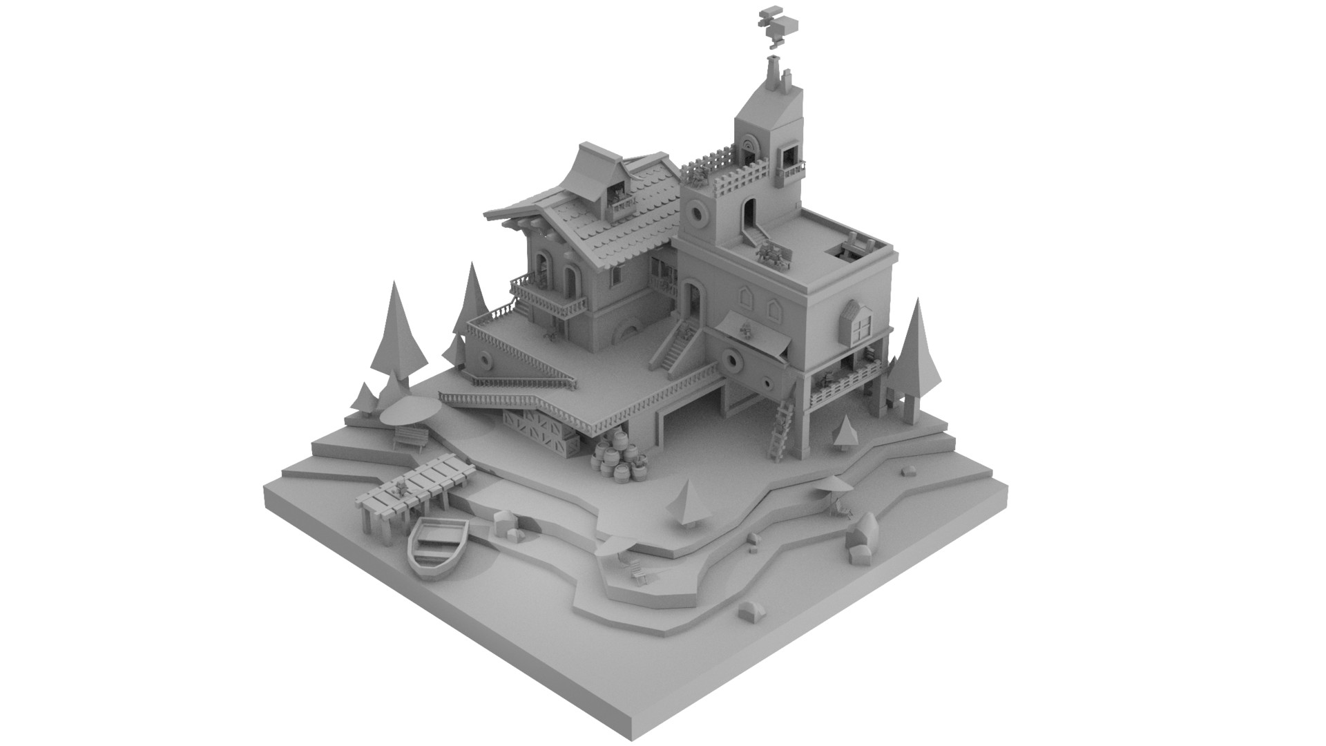 ArtStation - Isometric 3D House