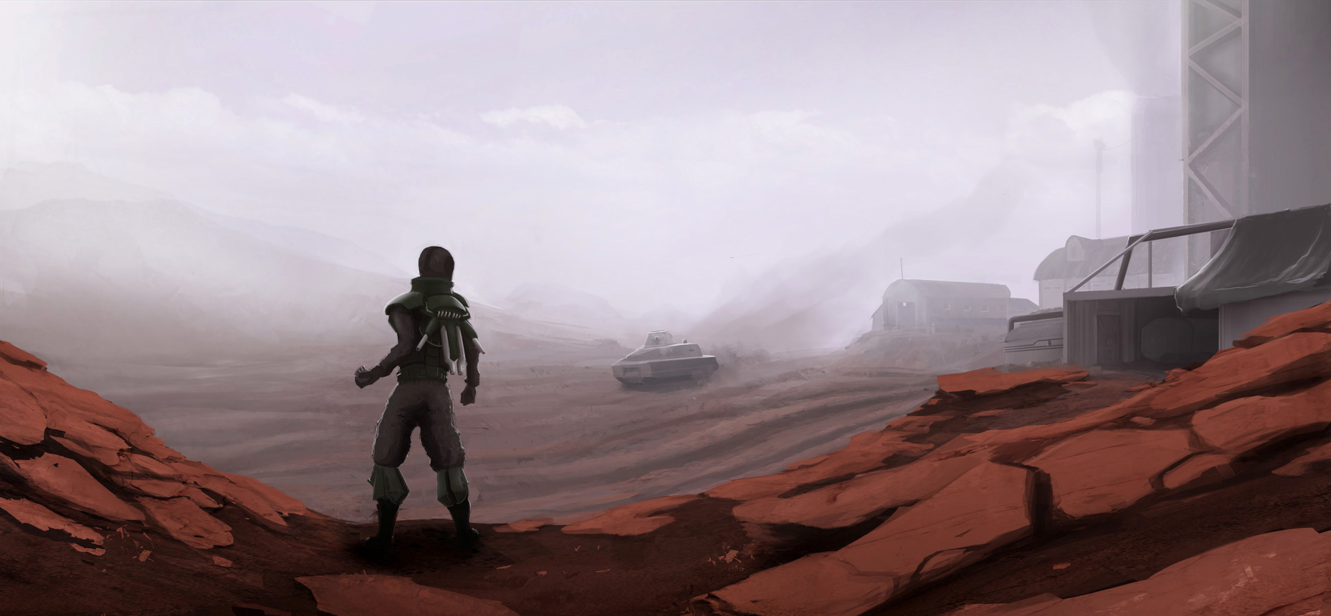 ArtStation - Mars defence concept illustration