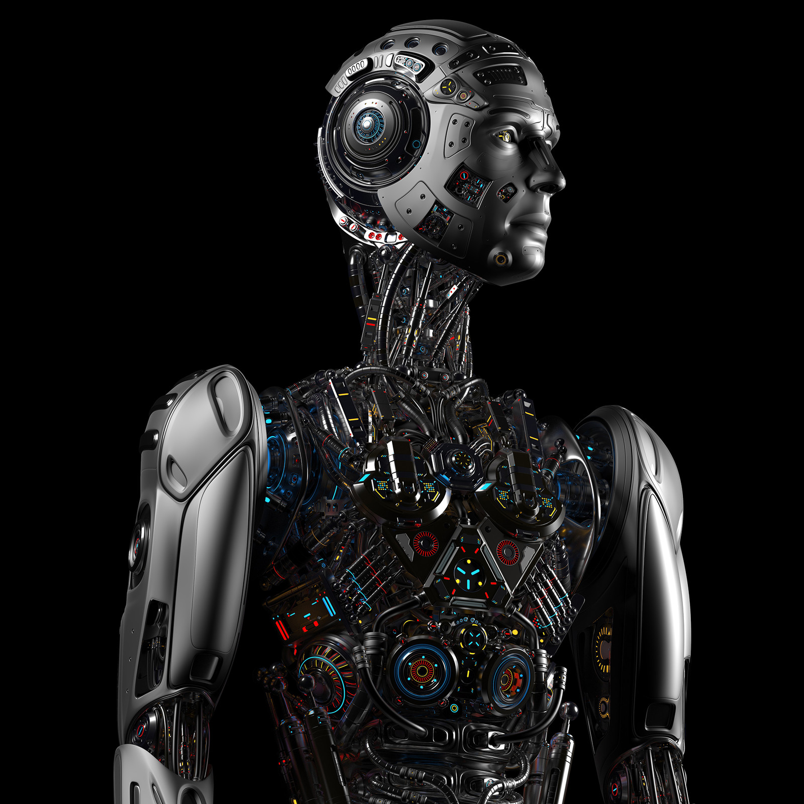 Mykola Holyutyak - Futuristic Robot man INTERNAL CHEST uncovered (work ...