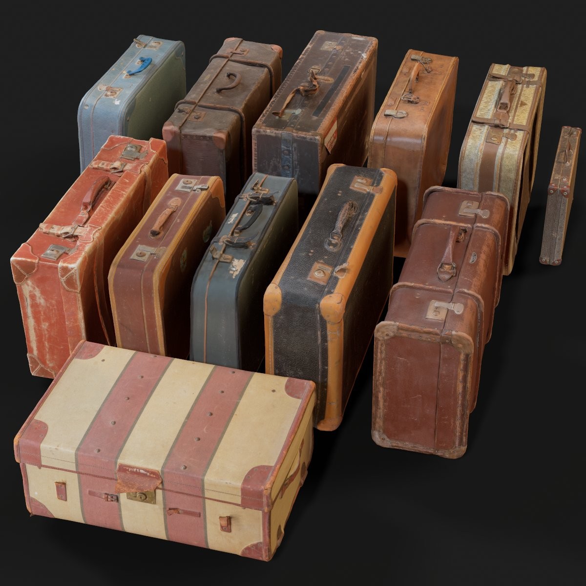 ArtStation - 12 Vintage Suitcase Collection