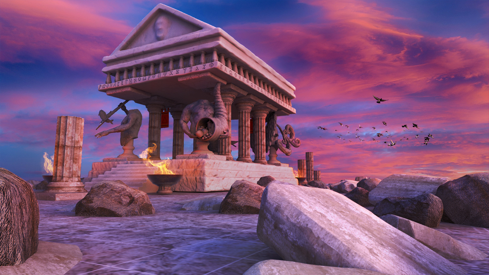 ArtStation - Temple of the 4 Elements