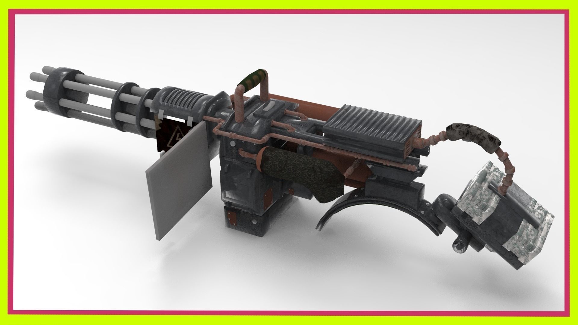 ArtStation - Minigun Low-poly 3D model