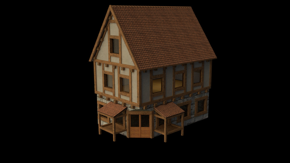 ArtStation - Medieval Shop Rendered.