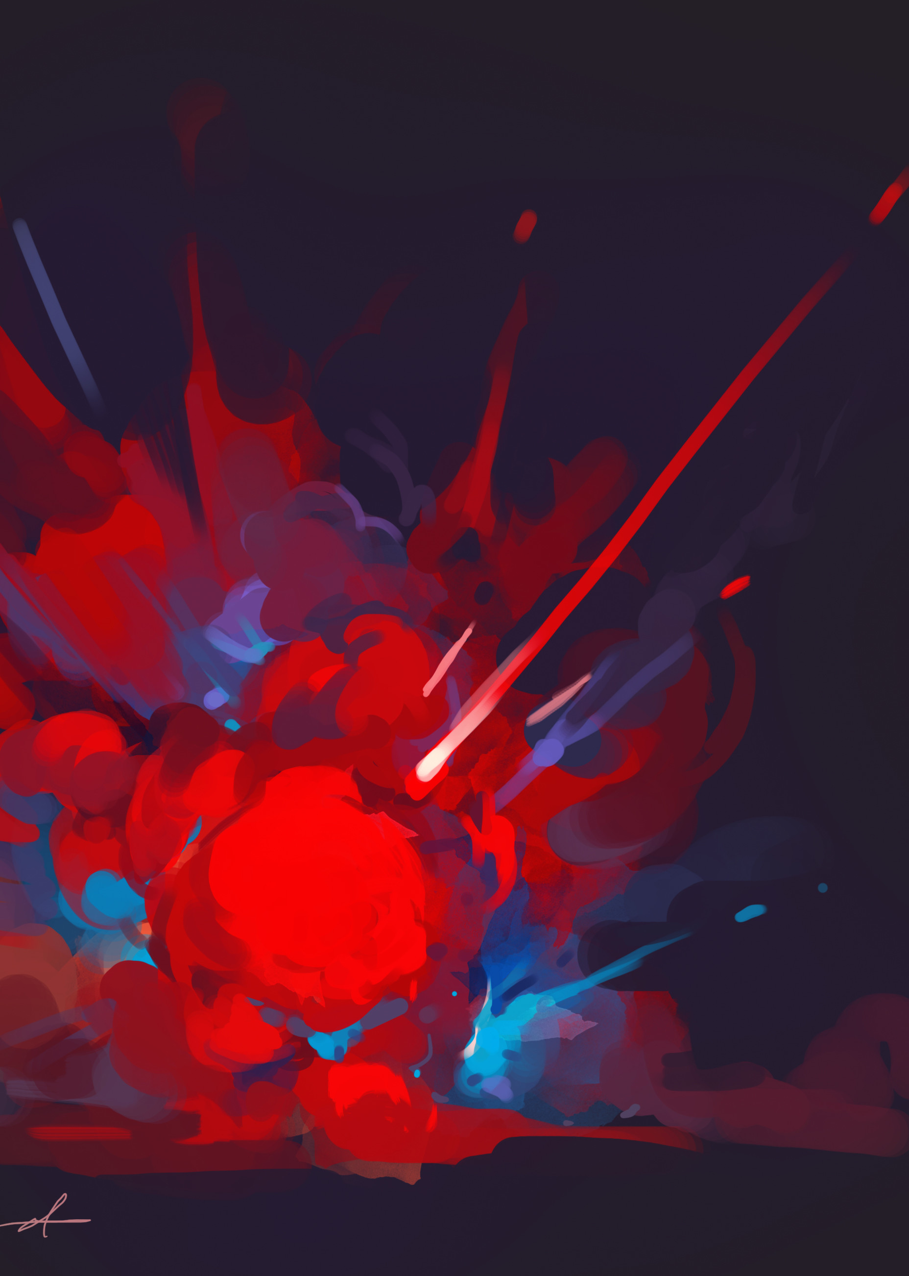 ArtStation - 2-color explosion