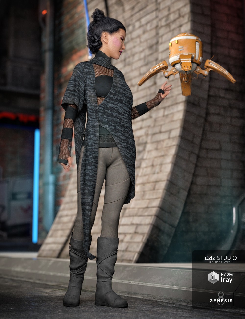 ArtStation - dForce Dystopian Future Outfit for Genesis 8 Females