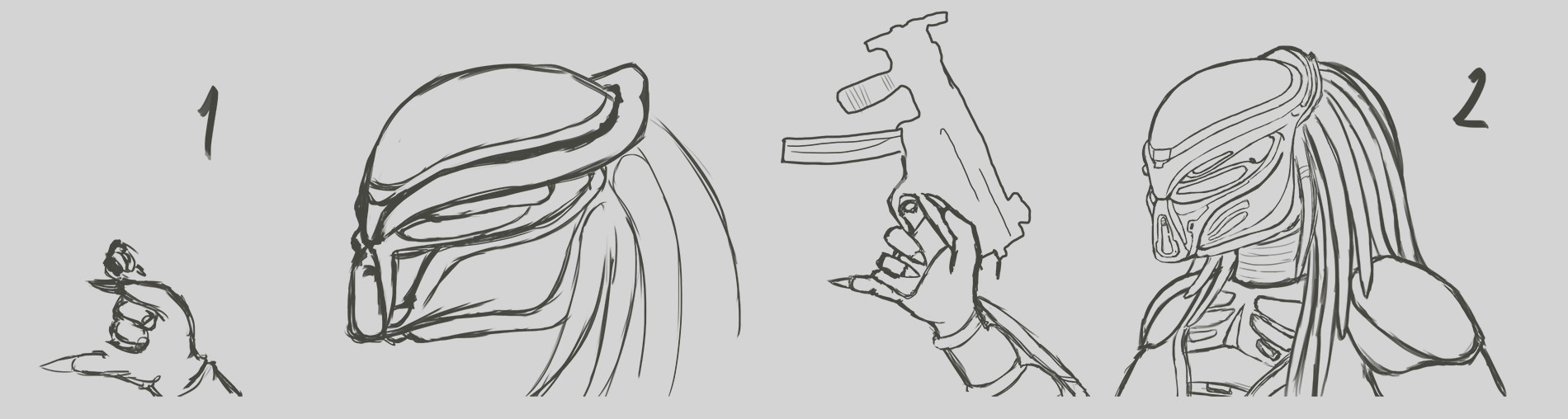 predator drawing simple