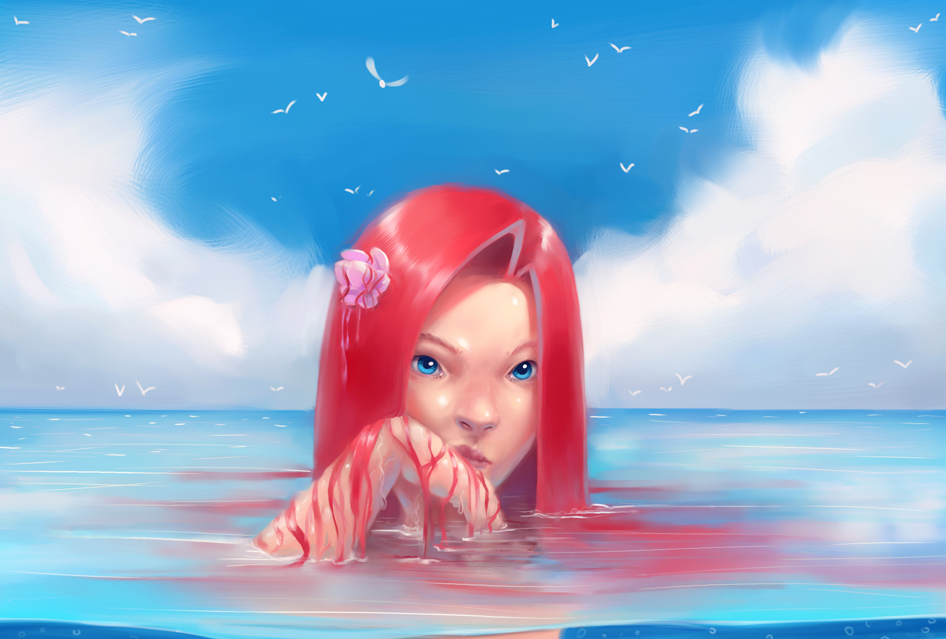 ArtStation - Girl in water