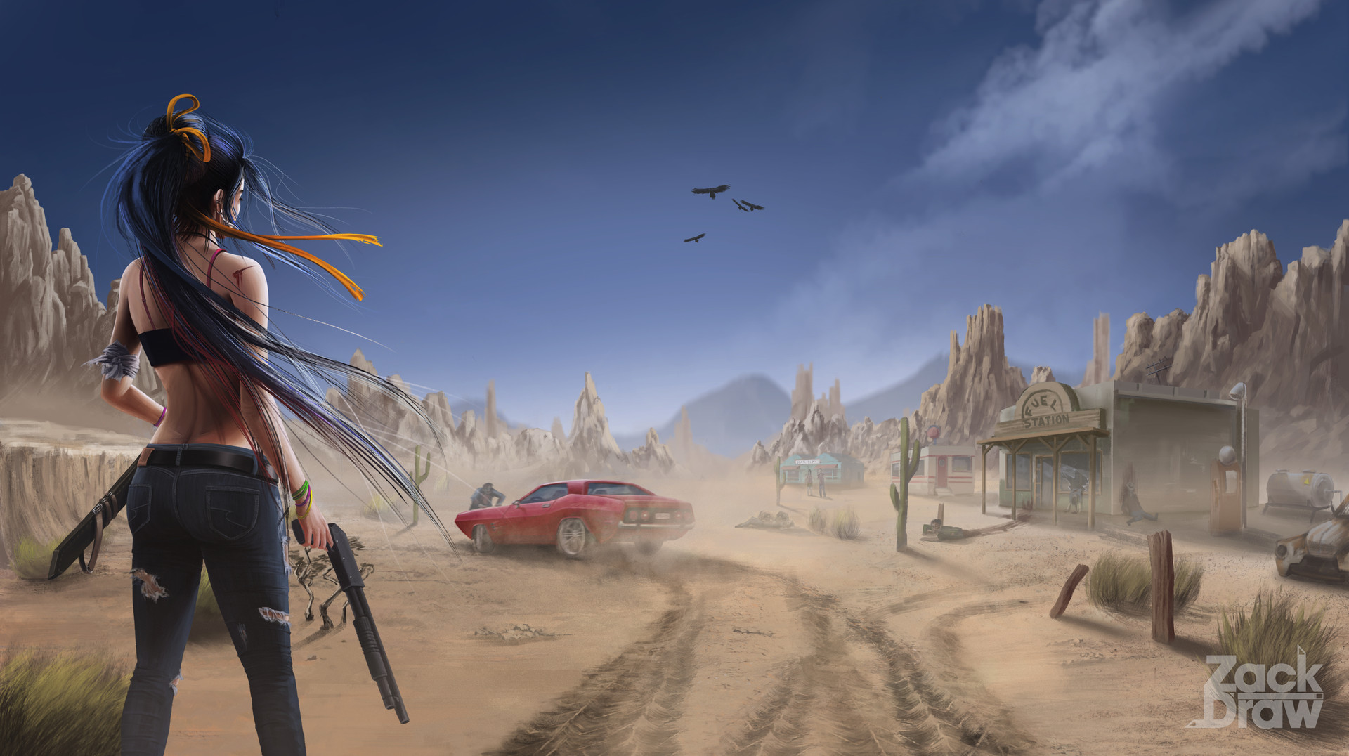 ArtStation - Zombie infestation in desert