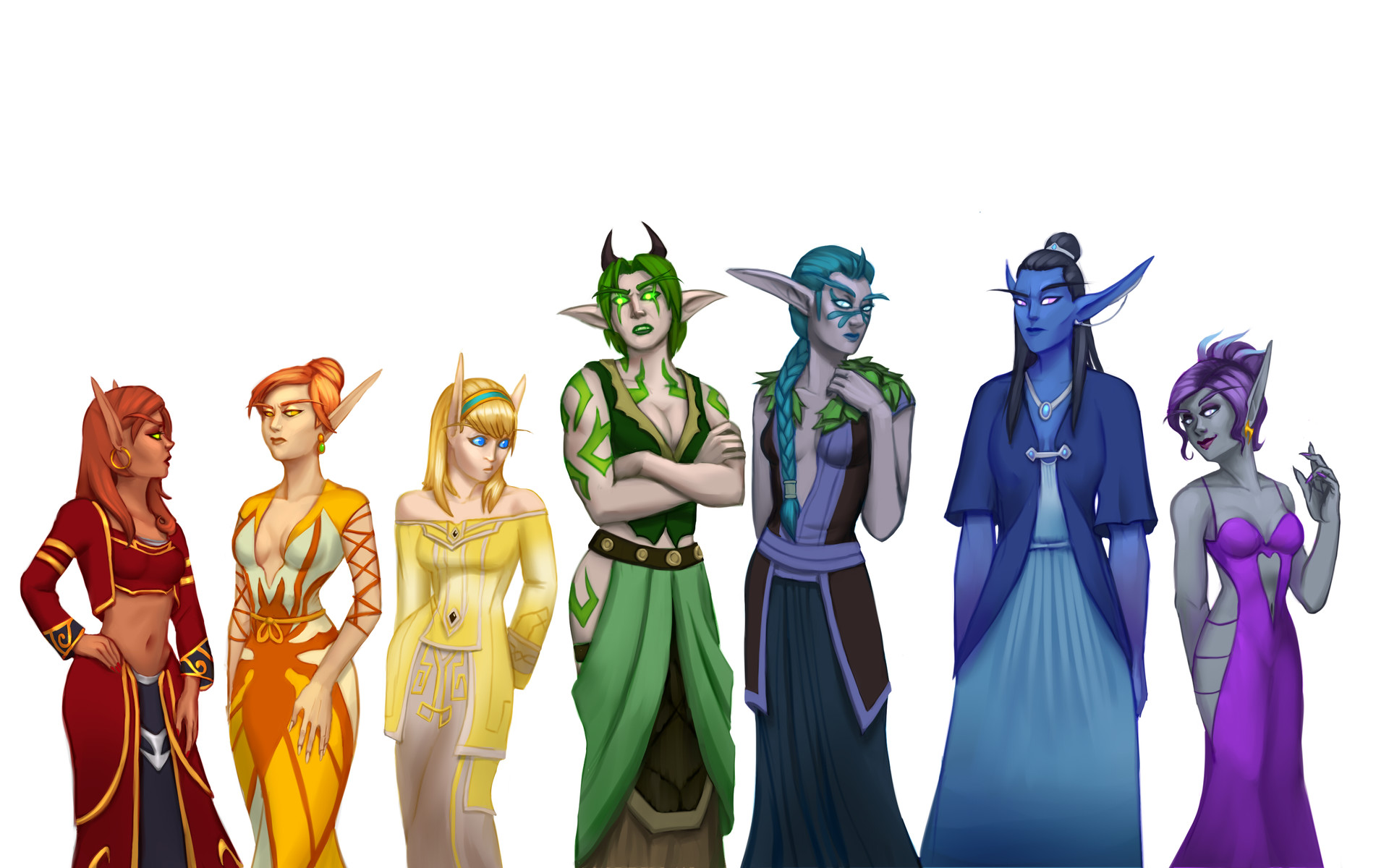 ArtStation - Rainbow of Elves