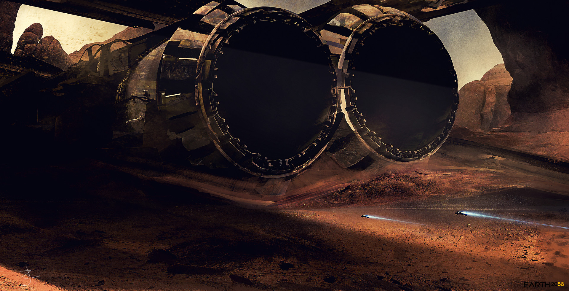 ArtStation - Abandoned spaceship TITAN on EARTH 2088 colony