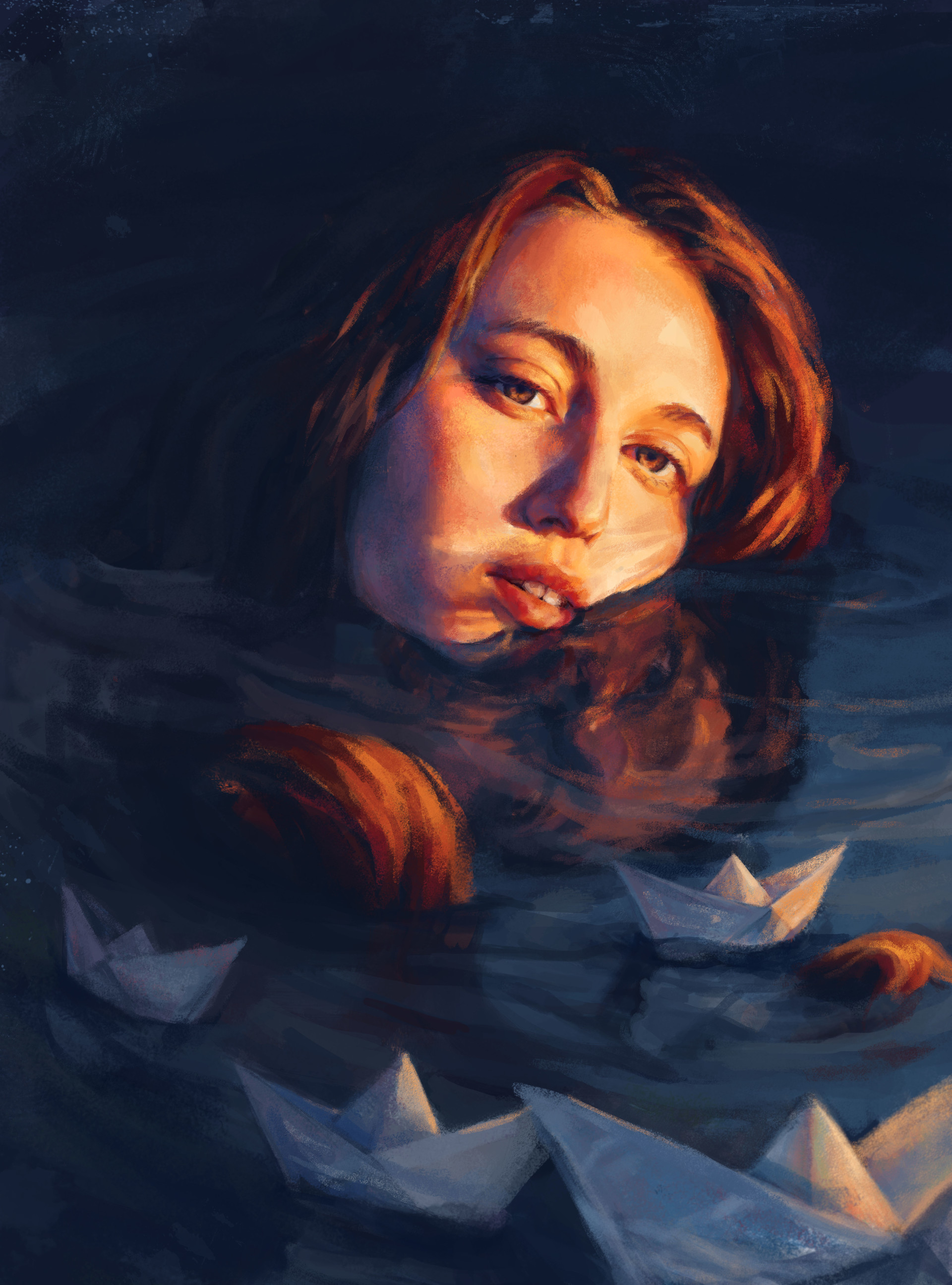 ArtStation - Portrait of a girl in the water