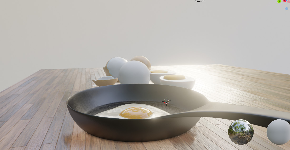 Esmilesvfx Businge Ismail - egg in frying pan made in blender 2.8 rendered in blender eevee