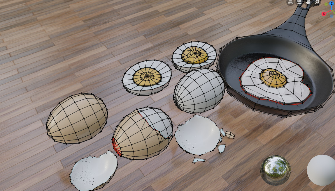 Esmilesvfx Businge Ismail - egg in frying pan made in blender 2.8 ...