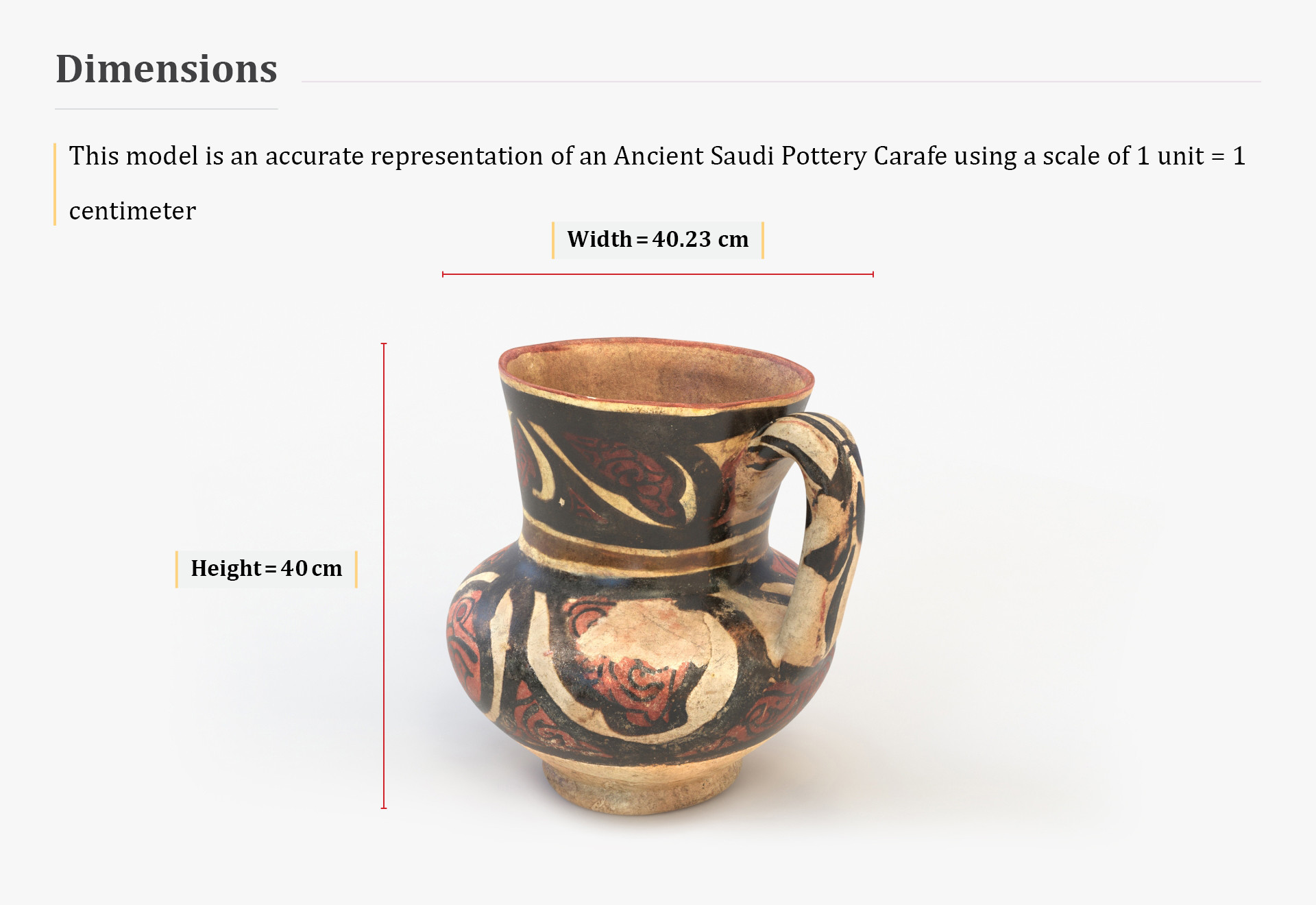 Algelany Art - Ancient Saudi Pottery Carafe 3D Model