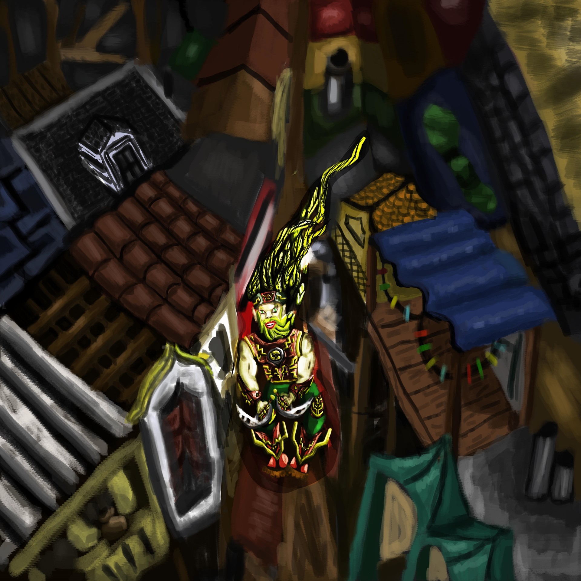 ArtStation - Dagger Guy rooftop view