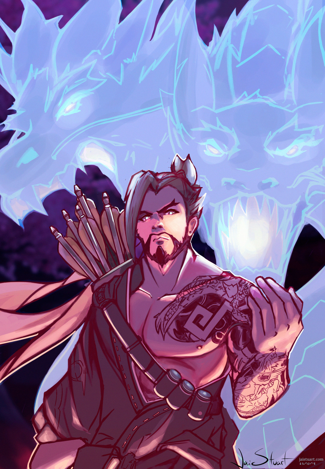 how to draw hanzo from overwatch easy