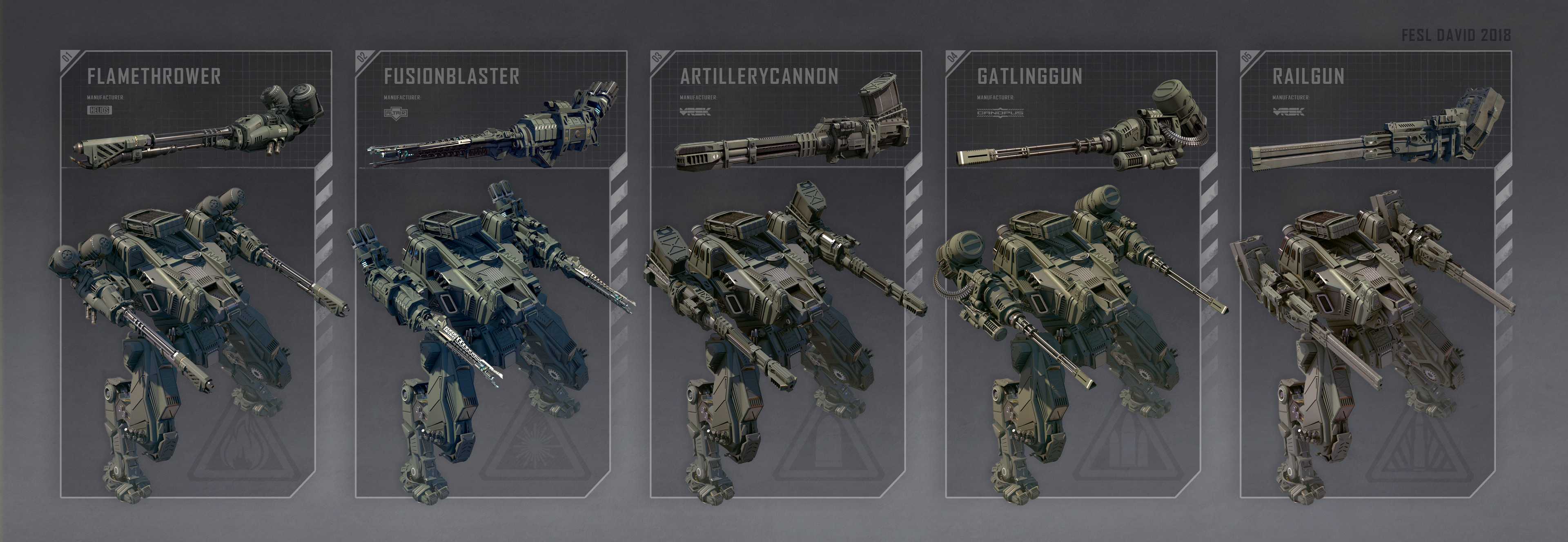 David Fesl - Sci-Fi Military Mech "Humpback"