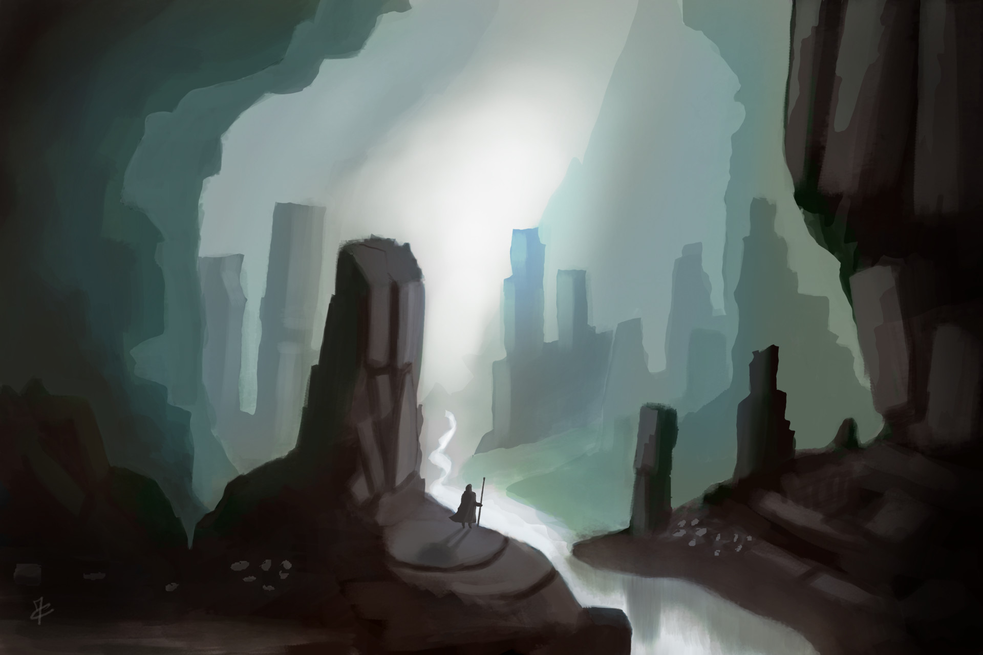ArtStation - Cave sketch