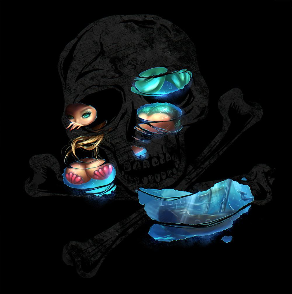 Jennifer Lutz - Ripped pirate flag t-shirt design