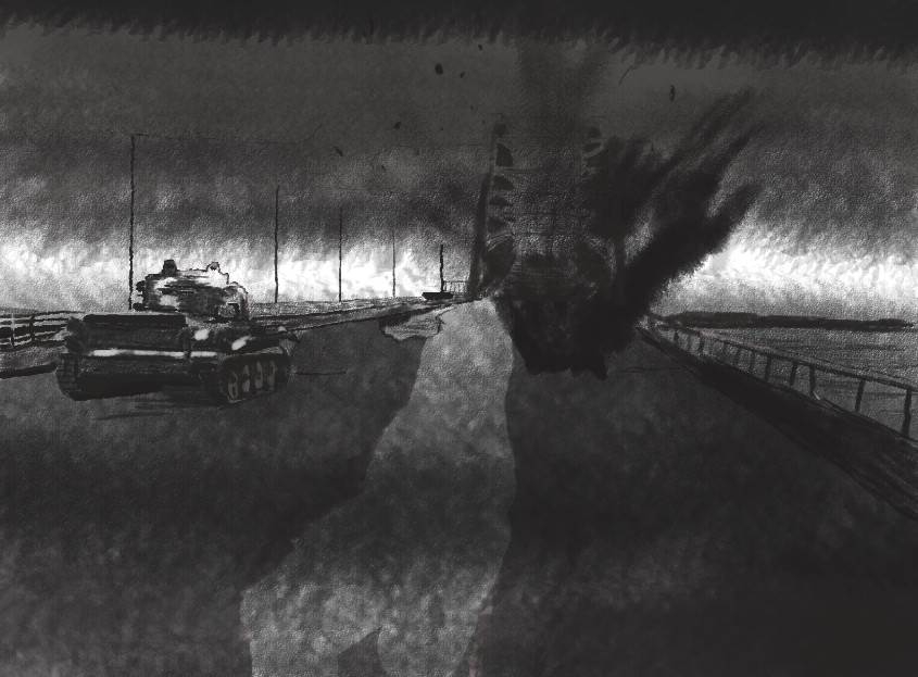 ArtStation - WW2 battle on a bridge