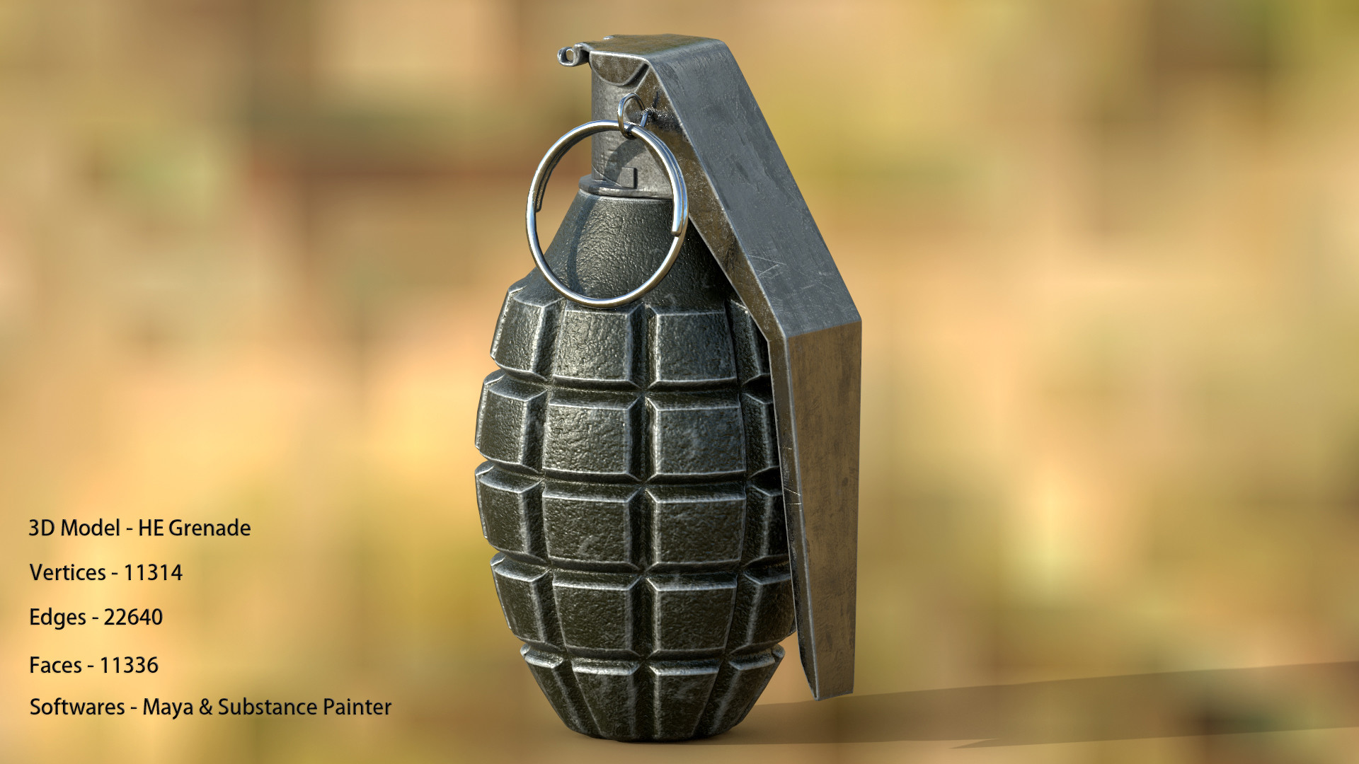 Kuldeep Omker - 3D Model - HE Grenade