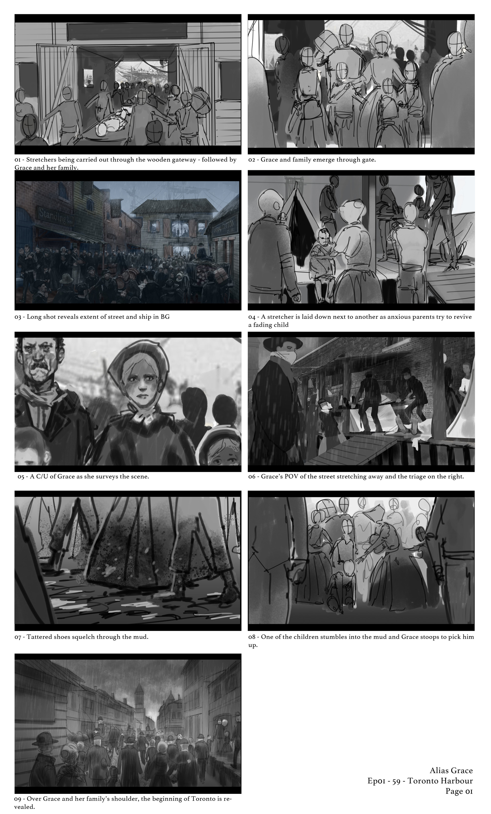 ArtStation - ALIAS GRACE - Netflix - Toronto Harbour Scene Storyboard