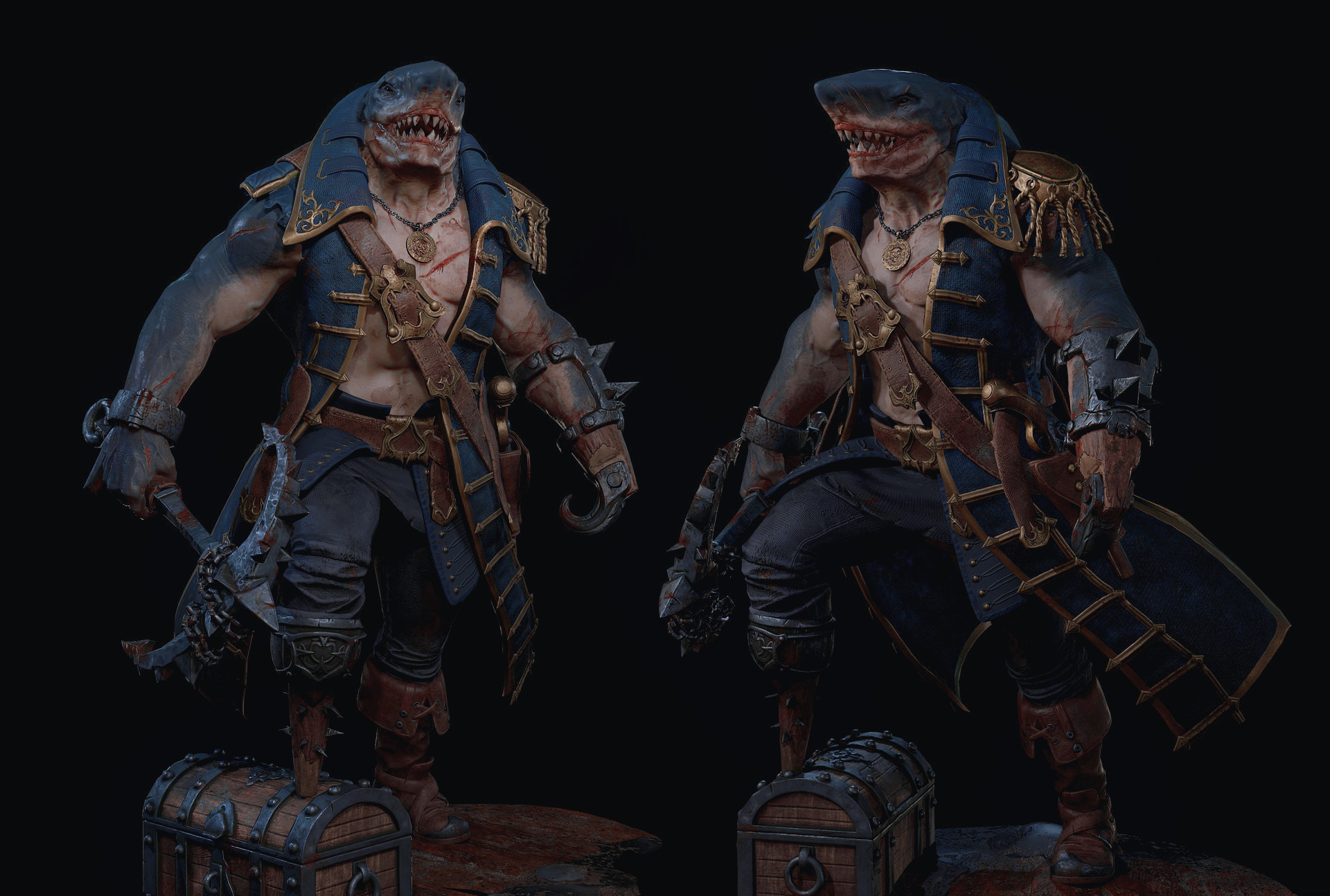 ArtStation - Shark-man Captain