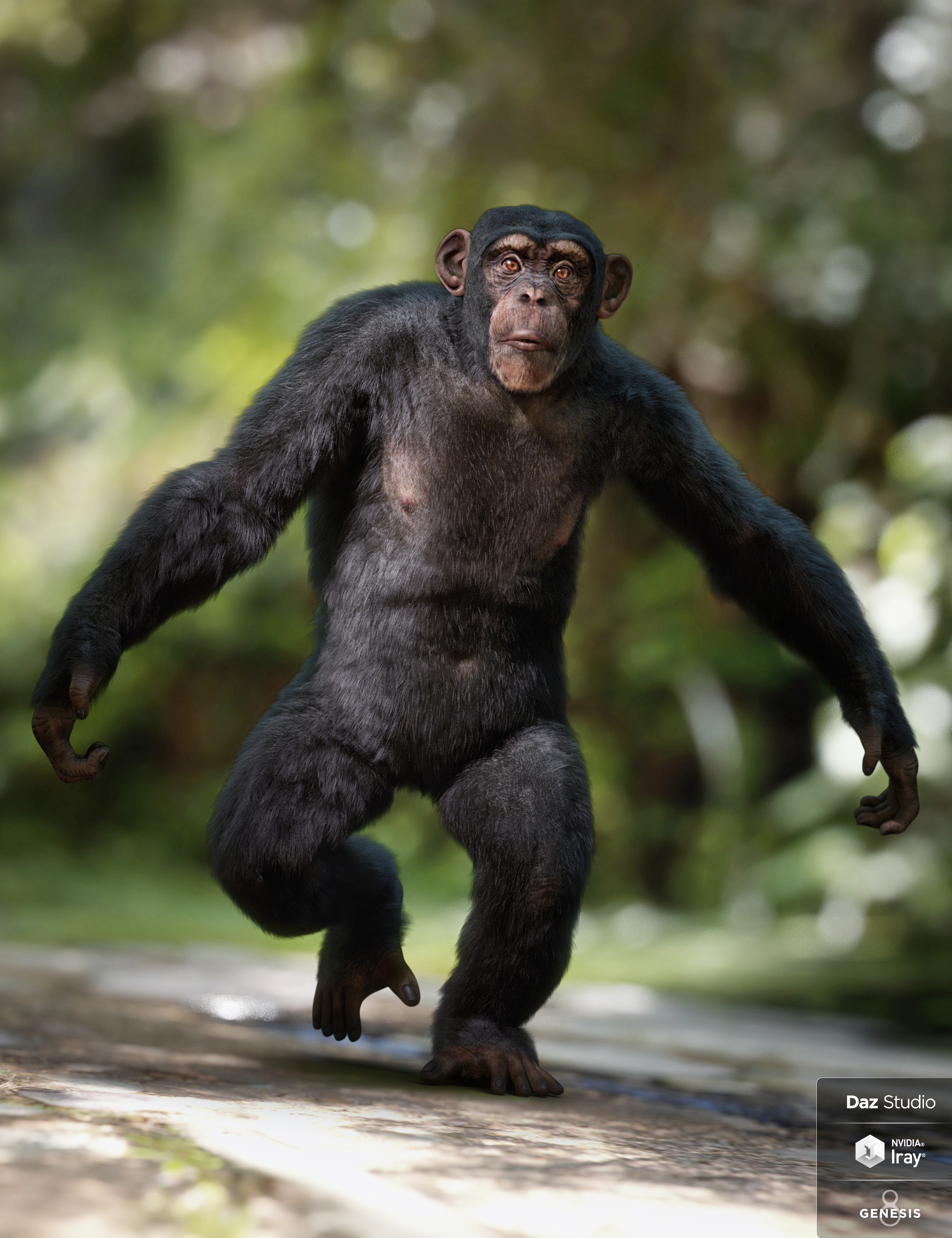 Chimpanzee Standing