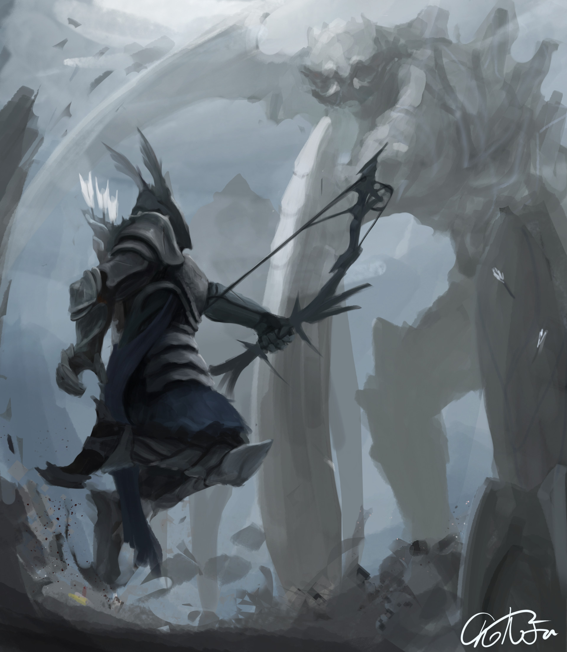 ArtStation - archer vs Goliath