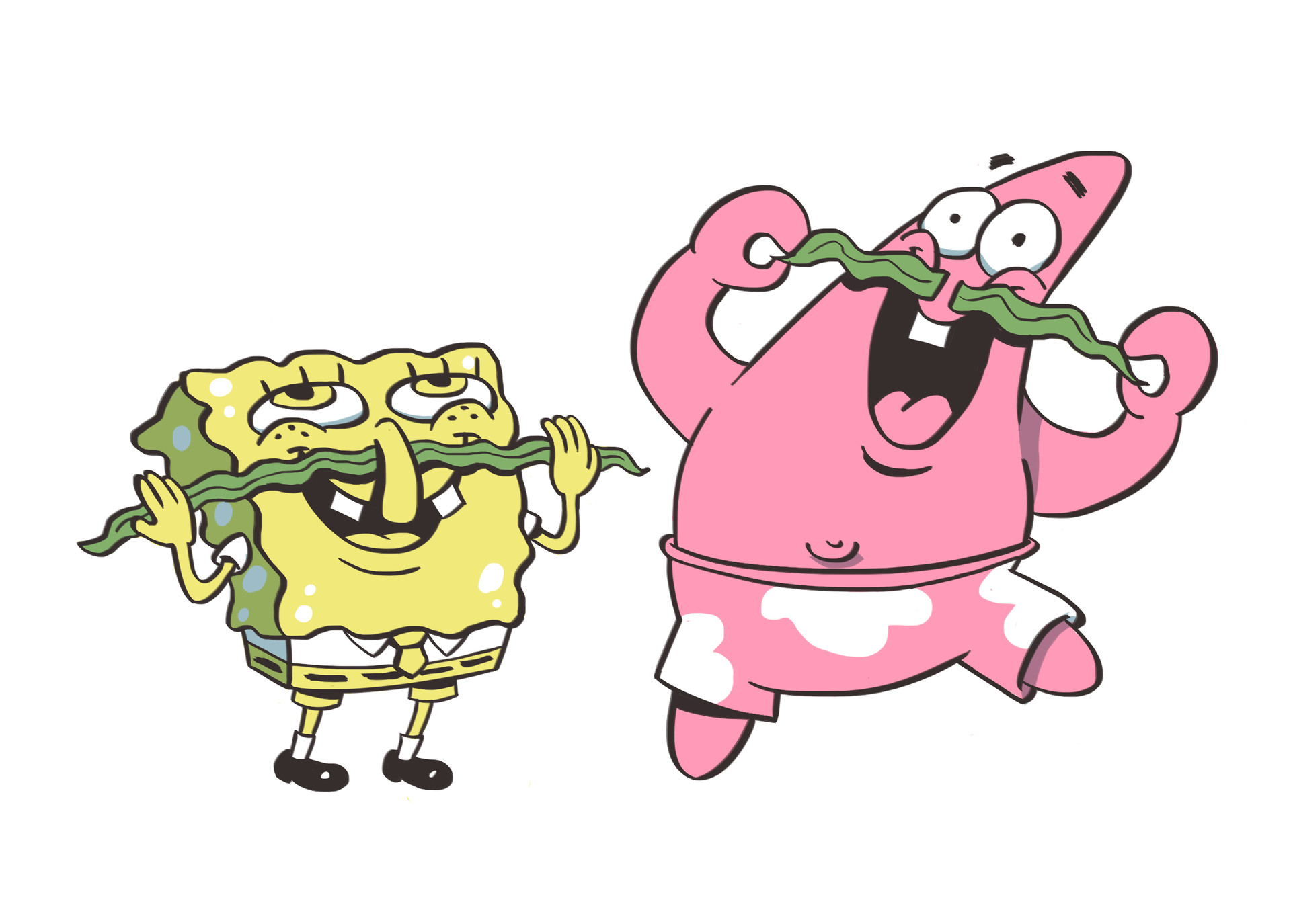 spongebob and patrick dancing