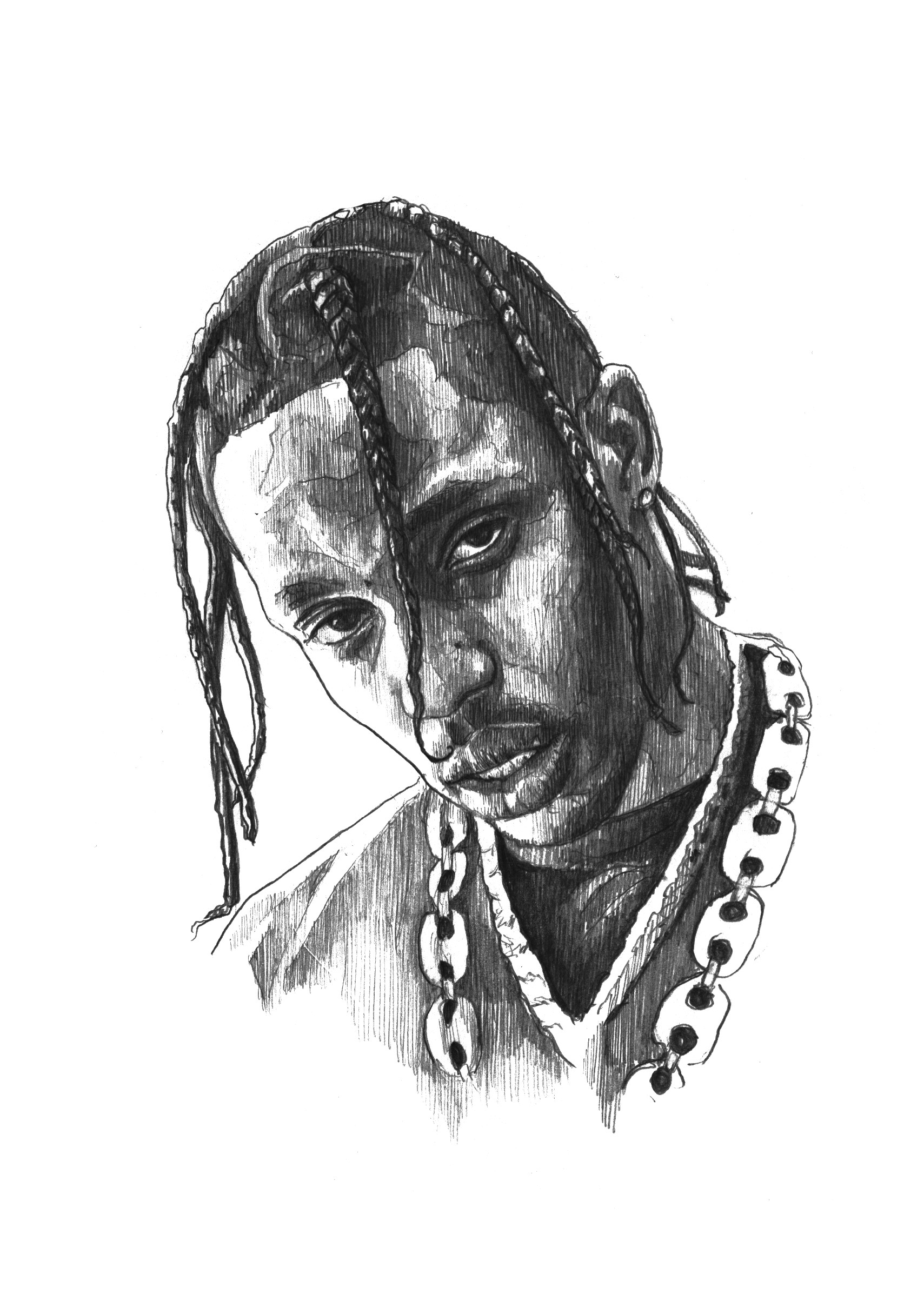 Travis Scott Drawing Charcoal