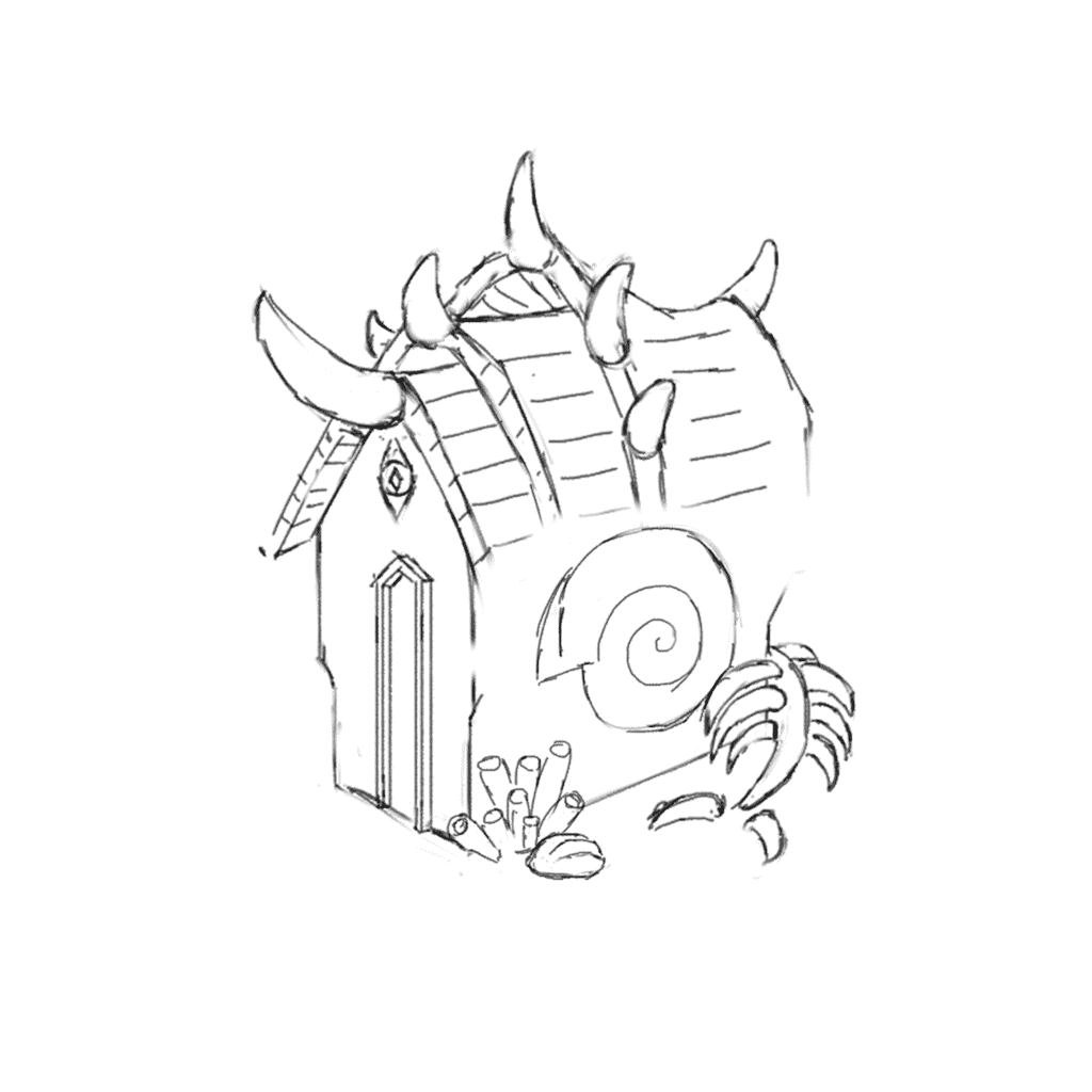 how to draw a fish house