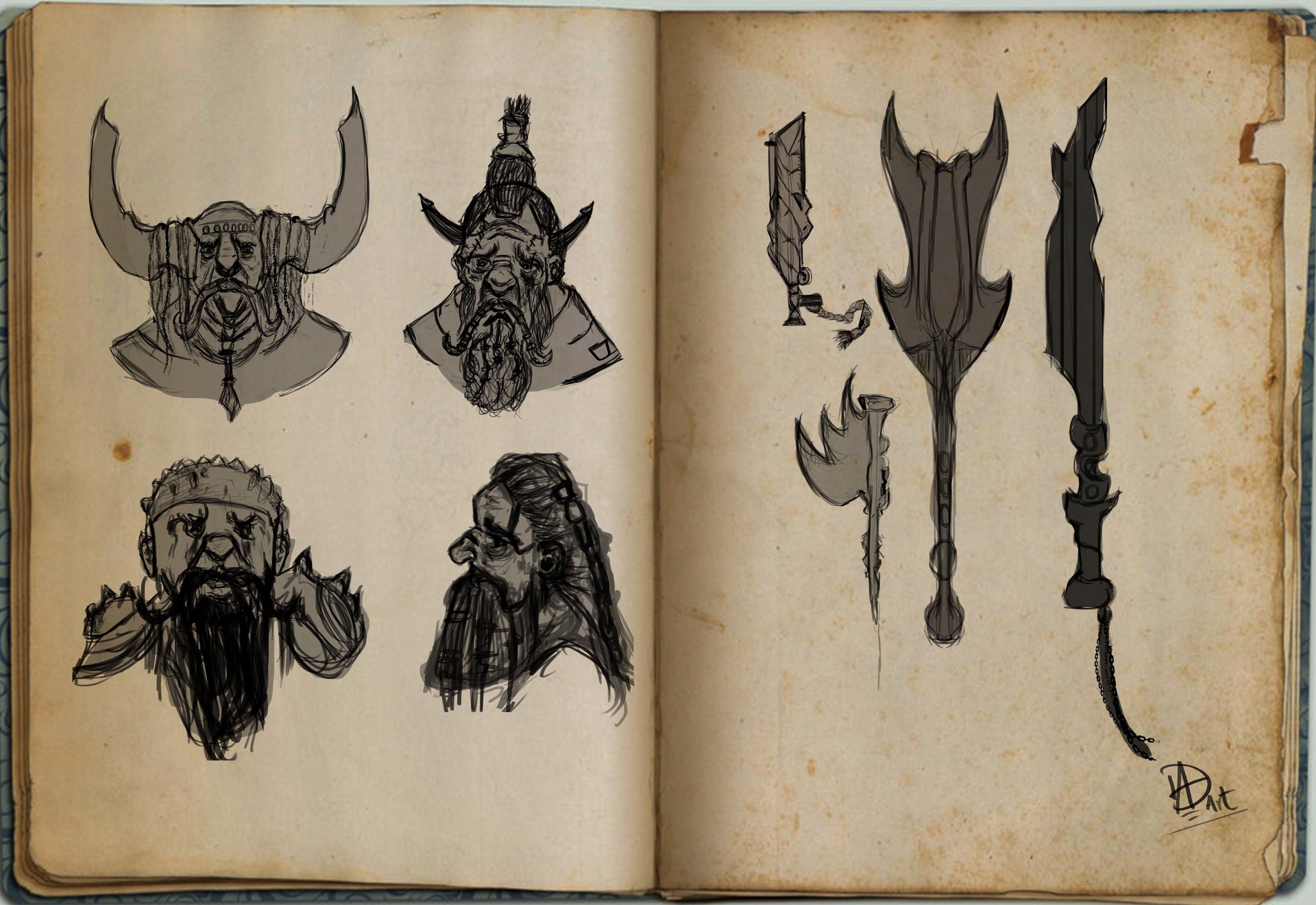 ArtStation - Today is Dwarf & weapon Concept art Day