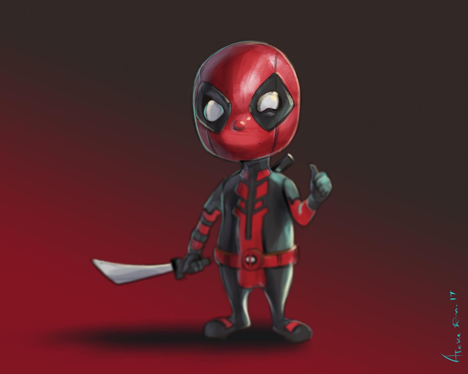ArtStation - Mini Deadpool Digital painting in Ps
