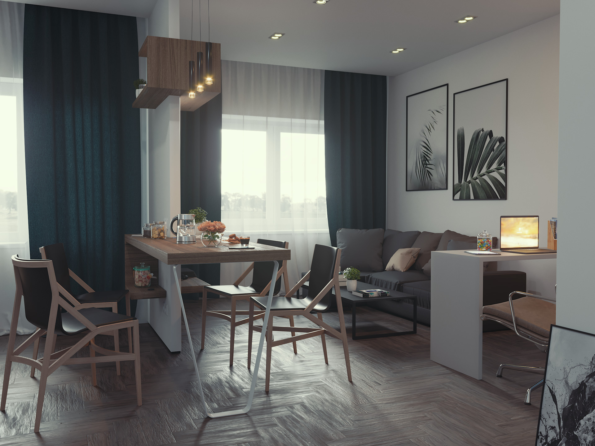 ArtStation - Interior of a small apartment in the style of contemporary