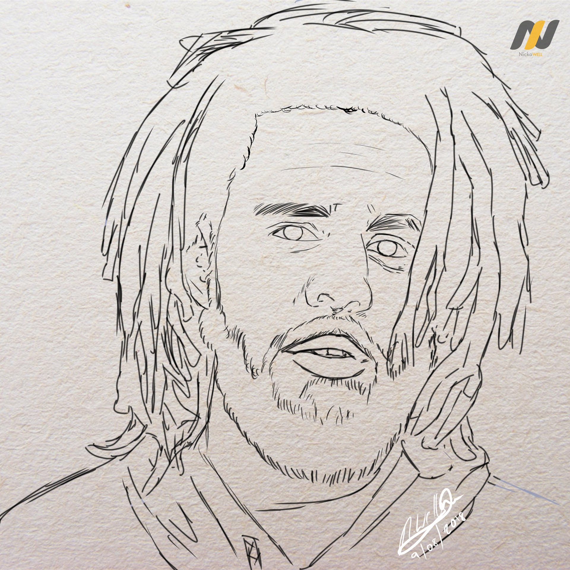 J Cole Drawing